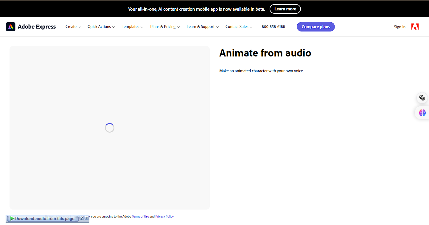 sign in issue and animate to audio is not working - Adobe Community - 14541700