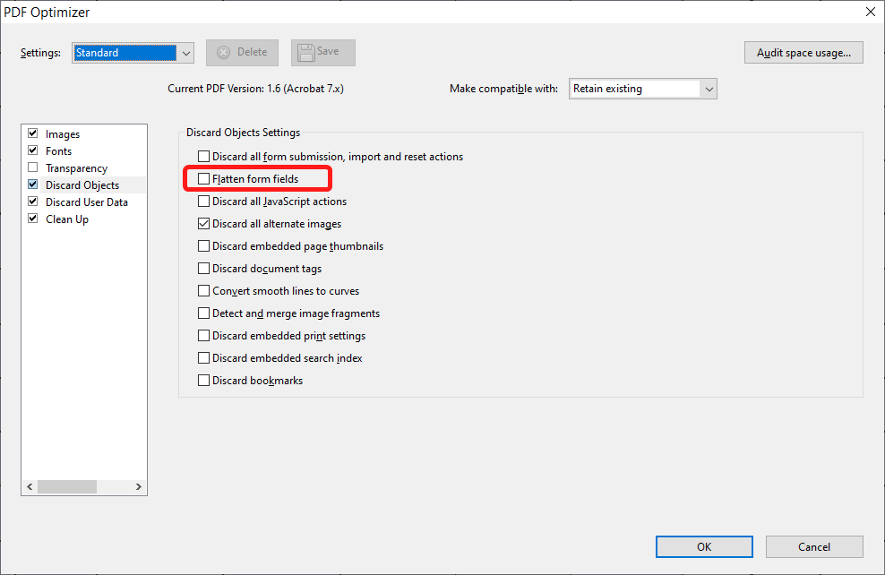 How can I compress a fillable PDF Form with Adobe ... - Adobe Product ...