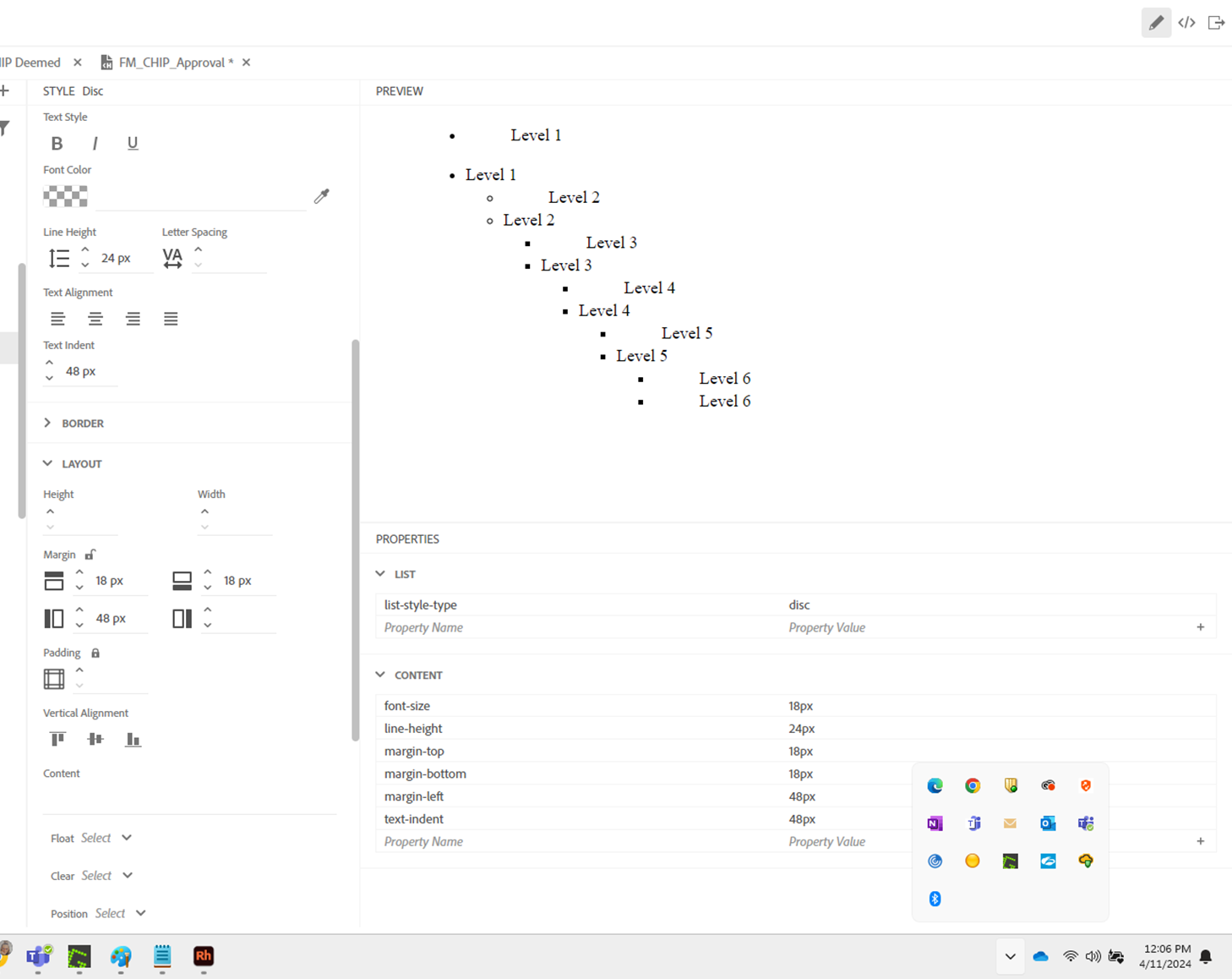 Multilevel lists - cannot use tab to change levels... - Adobe Product Community - 14544958
