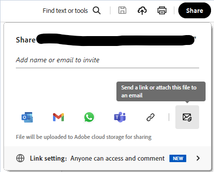 Solved: How to share pdf file by email as attachment and N... - Adobe ...