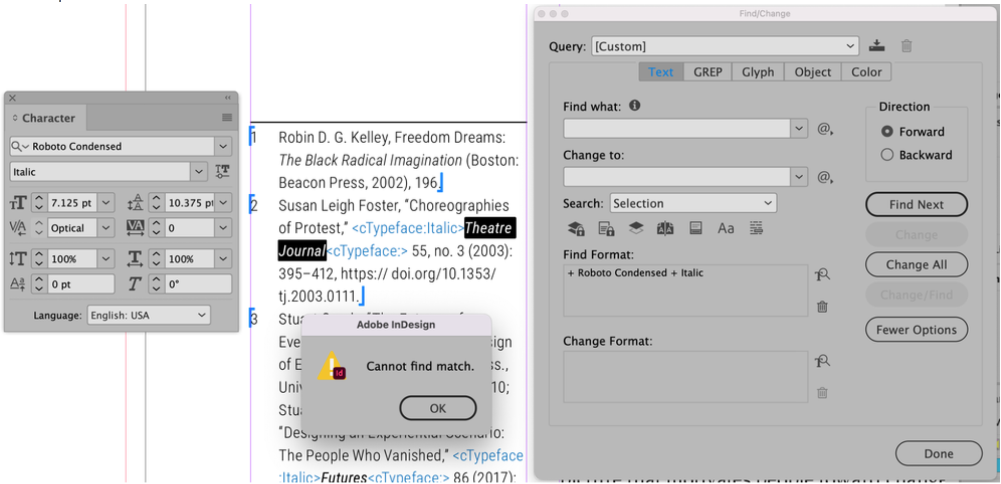 Find/Change not working in InDesign 2022 - Adobe Product Community ...