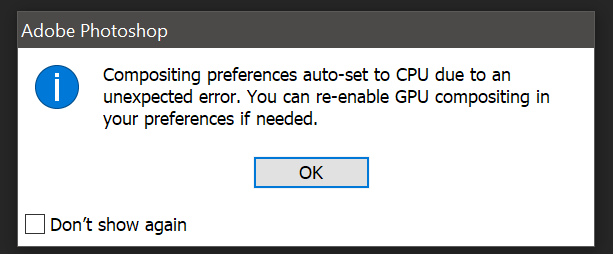 P: Photoshop 25.0 Graphics Processor Compatibility... - Adobe Product ...