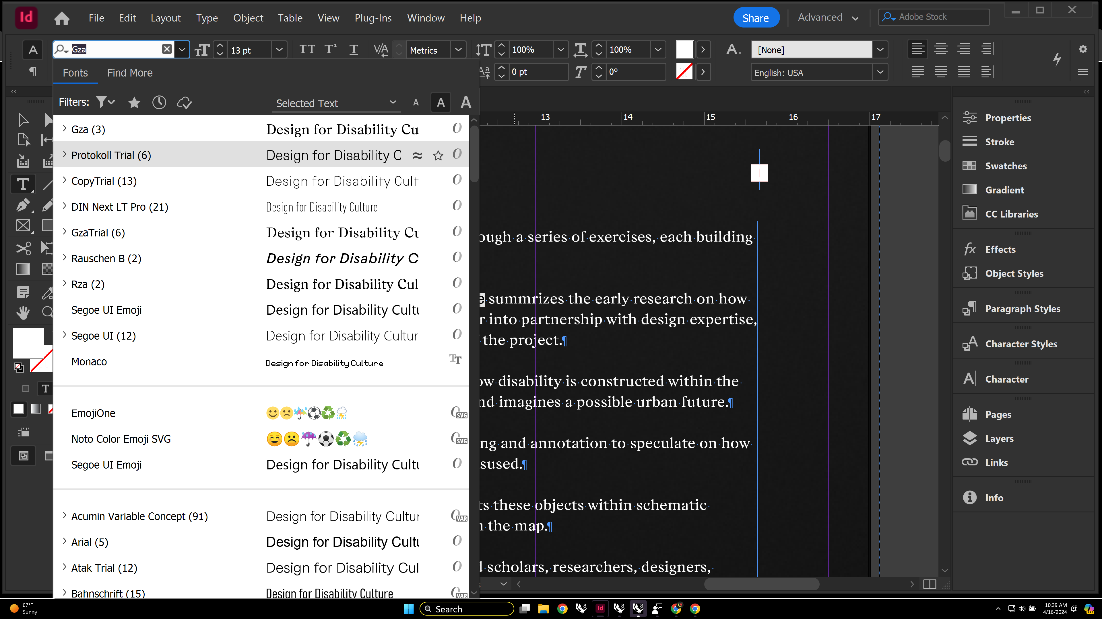 Font menu and high contrast - Adobe Community - 14558556