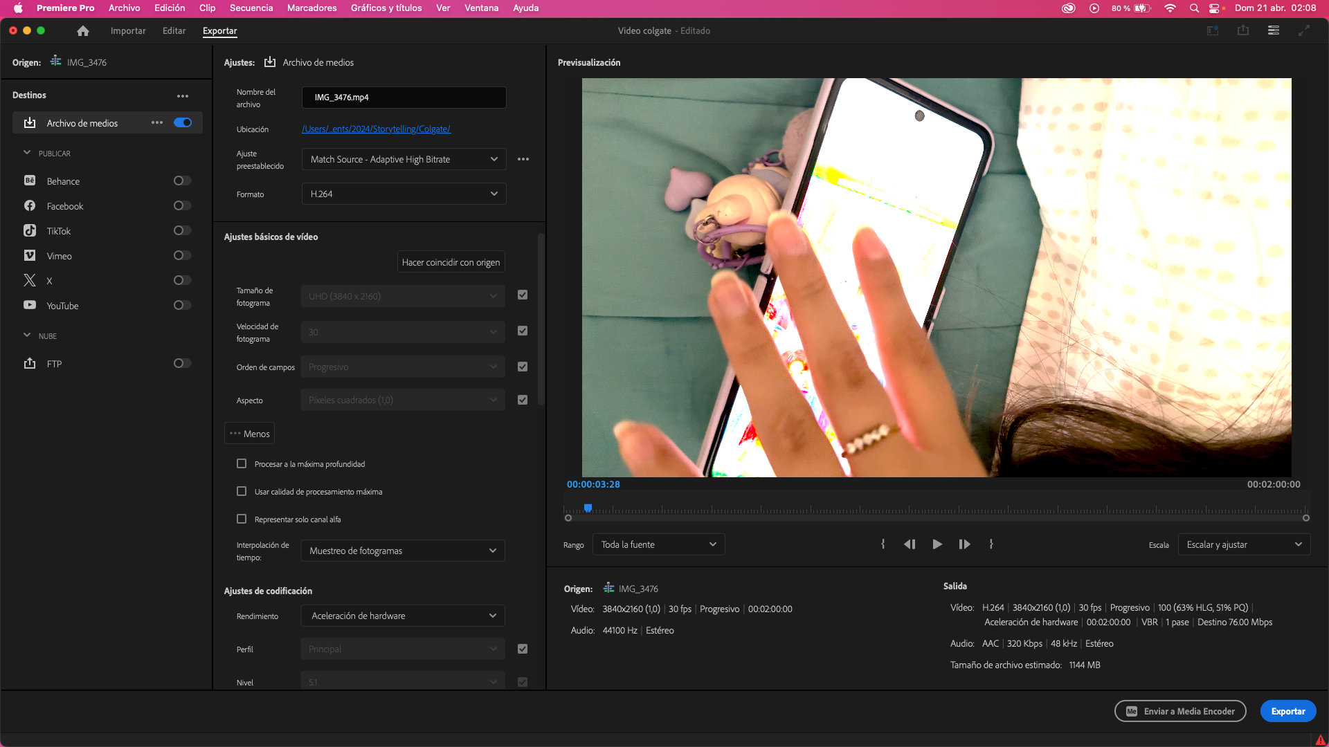 Solved: Problema al exportar / Imagen muy saturada - Adobe Product Community - 12632183