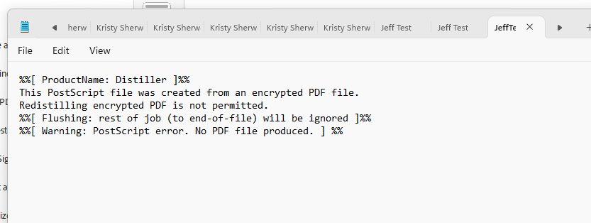 getting a distiller error when trying to print my ... - Adobe Community - 14571353