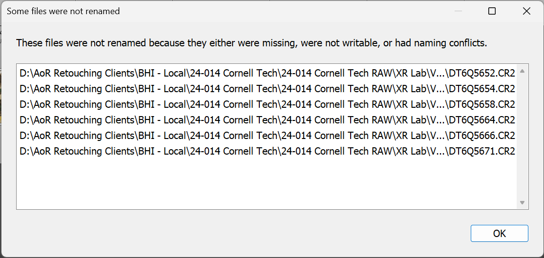 Batch Rename Fails - Adobe Community - 14575685