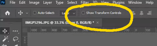 Show transform controls missing from top bar - Adobe Product Community ...