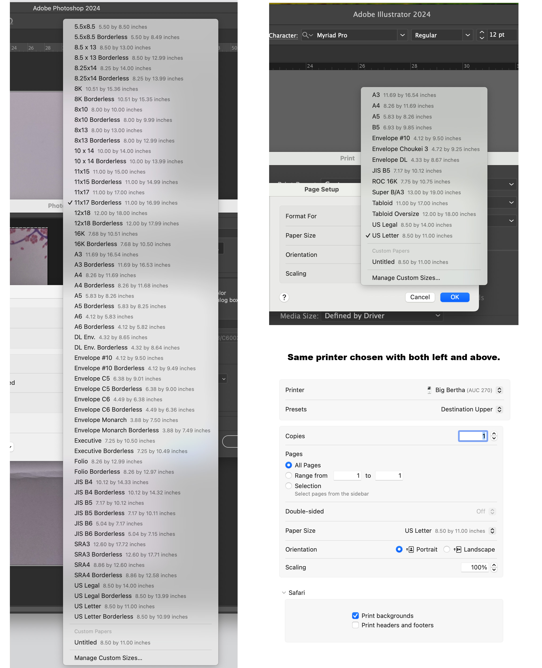P: Print module list of page sizes doesn't update - Adobe Product ...