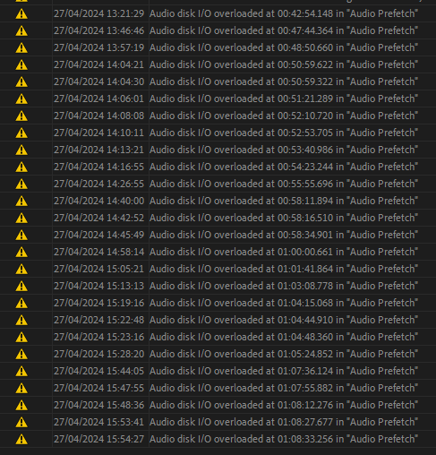 Getting Audio disk I/O overloaded at i... - Adobe Product Community ...