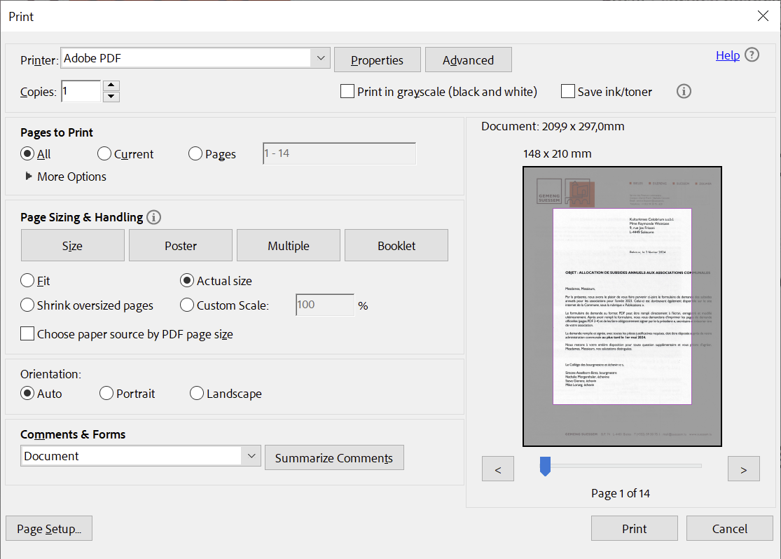 Solved: Adobe PDF printer prints in wrong size - Adobe Product ...
