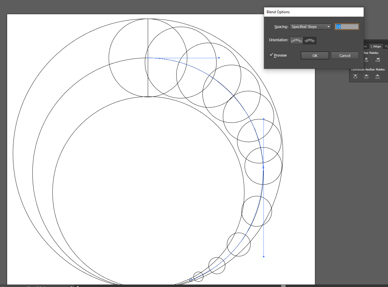 Solved: circles from small to large to small inside a big ... - Adobe ...
