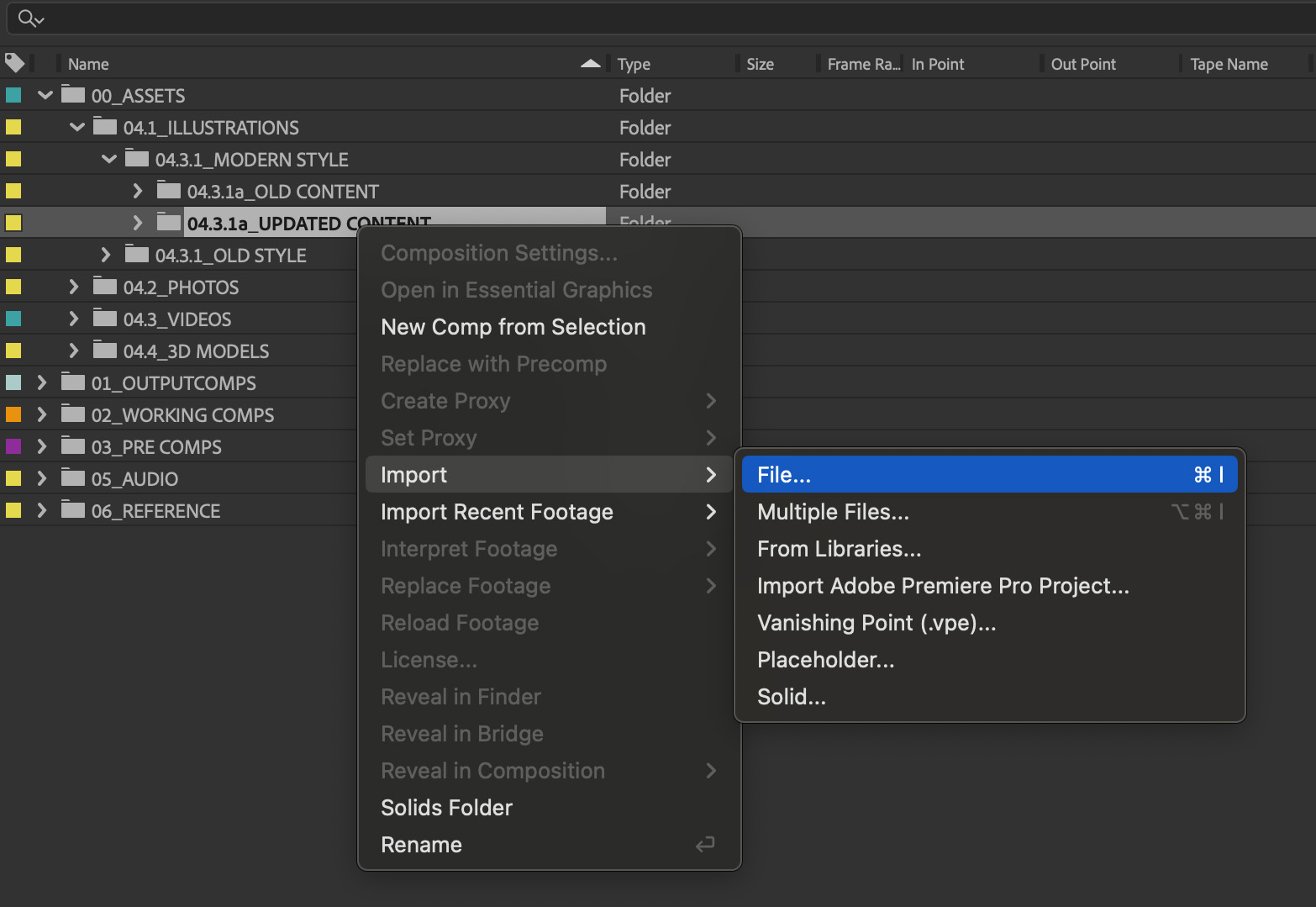 Feature Focus: Import Files Directly To A Specific... - Adobe Community - 14597757