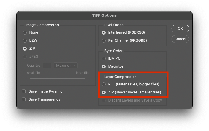 Set PS "Layer Compression" default to ZIP? - Adobe Product Community - 14604154