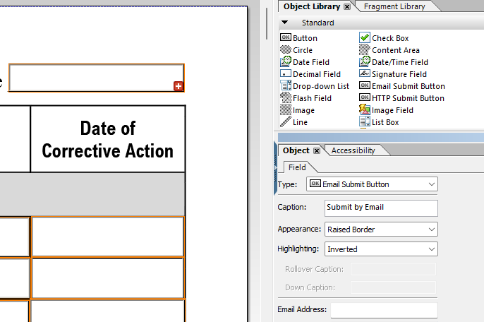 I want to put a submit button that emails the form... - Adobe Product ...