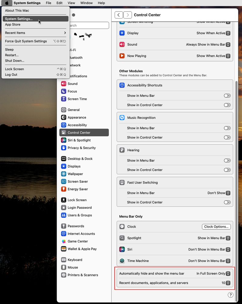 In the new fullscreen mode - access to the menu ba... - Adobe Product Community - 14477491