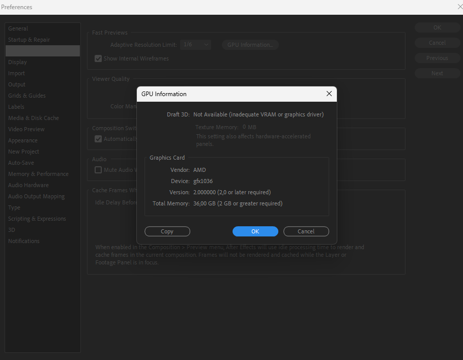 Solved: Advanced 3D is not supported by the current hardwa... - Adobe ...