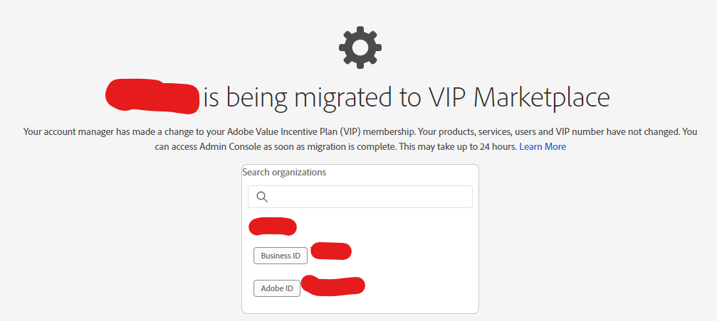 Solved: Can't access Admin Console due to VIP migration - Adobe Product ...
