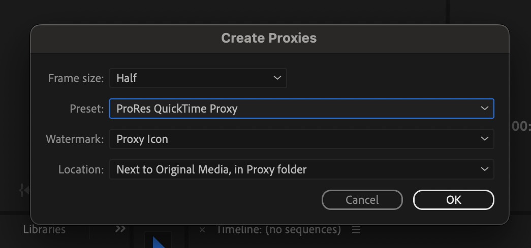 Solved: Create Proxies Presets No Longer Includes ProRes L... - Adobe ...