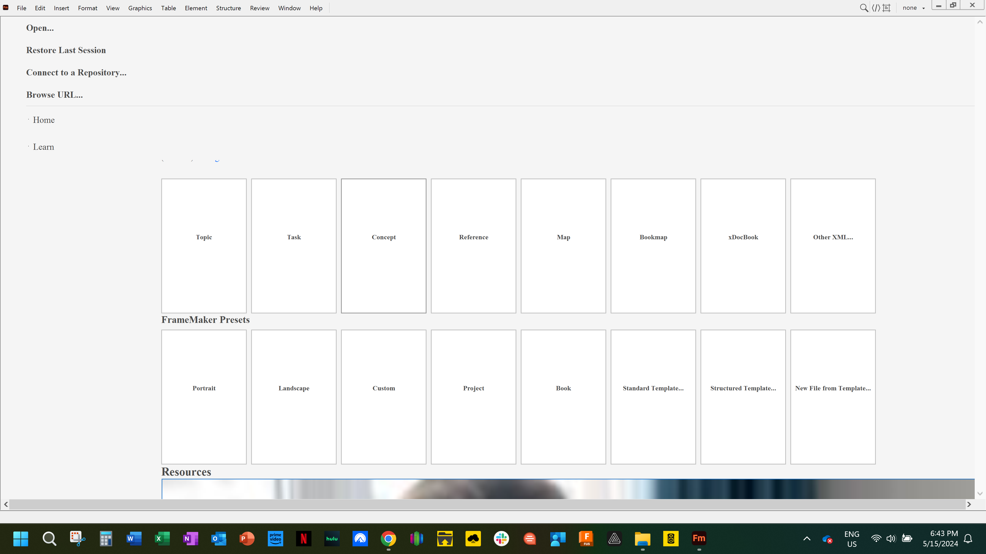 Framemaker homepage looks nothing like tutorial - Adobe Product ...