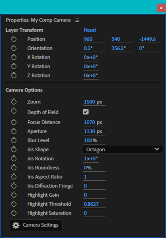 Camera and Light Options now available in the Prop... - Adobe Product ...