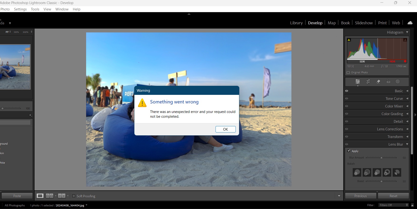Error when applying Lens Blur - Adobe Product Community - 14630076