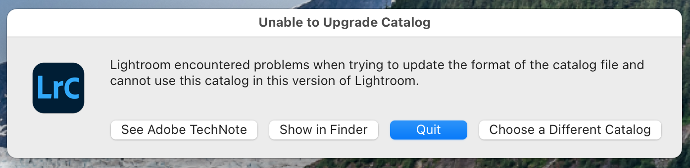 Solved: LRC 13.3 Unable to Upgrade Catalog - Adobe Product Community ...