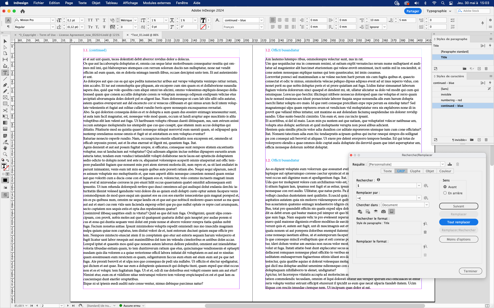 Running Heading (Continued) within text boxes - Adobe Community - 14649047