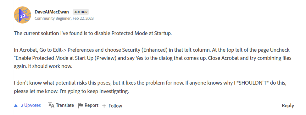 Solved: "Do you trust the source of this file and want to ... - Adobe ...