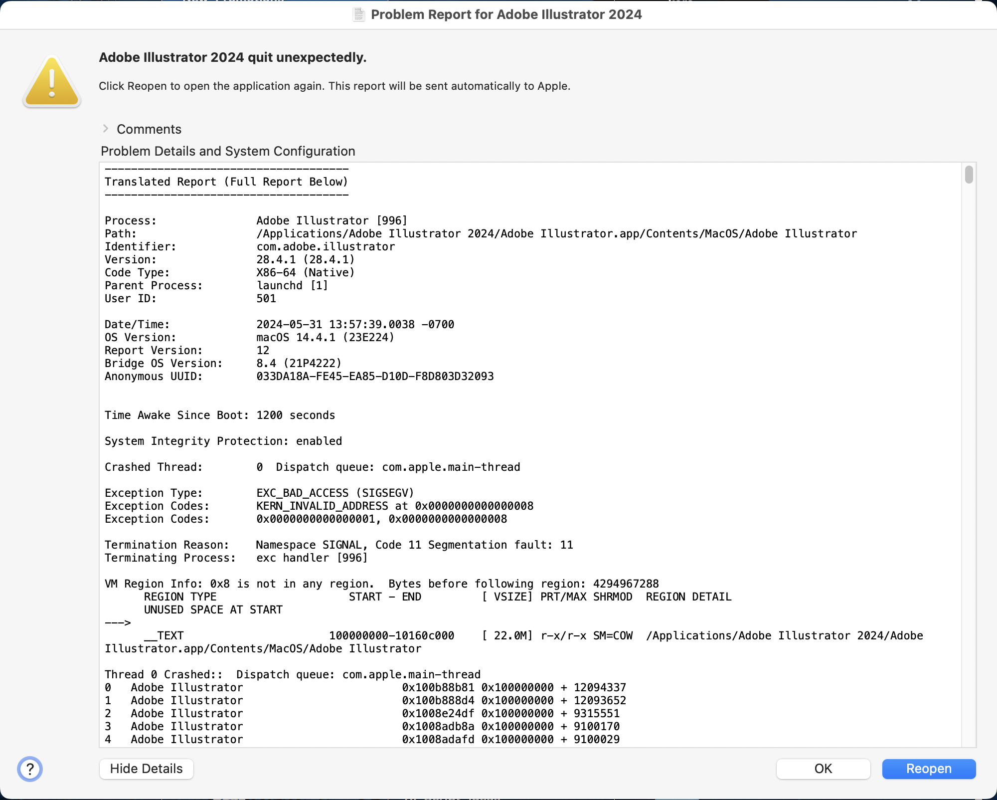 Solved Adobe Illustrator 2024 Crashing Constantly Adobe Community 14647385 