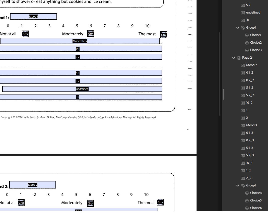 All groups of radio buttons are grouped together, ... - Adobe Product ...