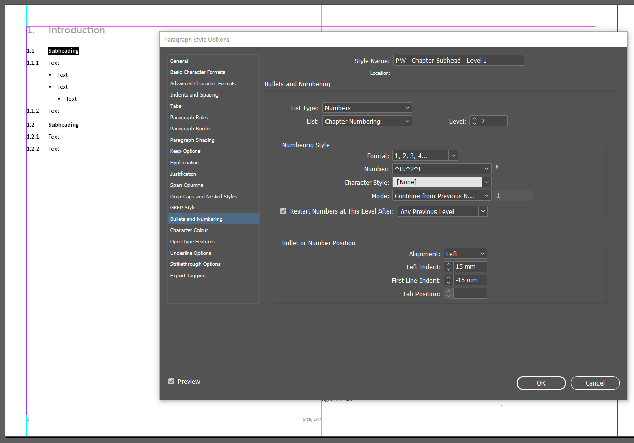 Paragraph Style Heading Numbering Adobe Product Community 14715045