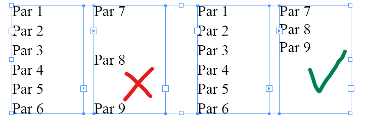 Way to vertically justify text frames except last? - Adobe Community ...