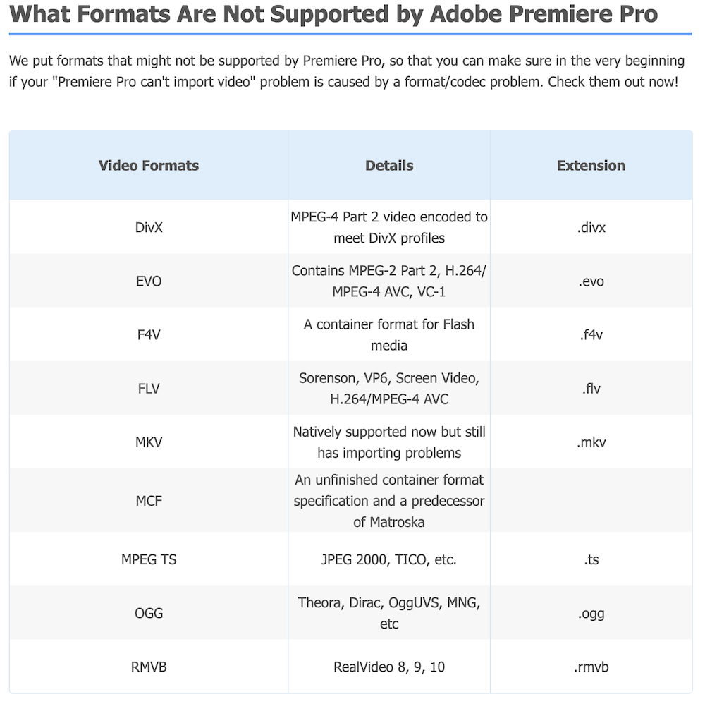 Restore MKV Format Support - Adobe Community - 13515932