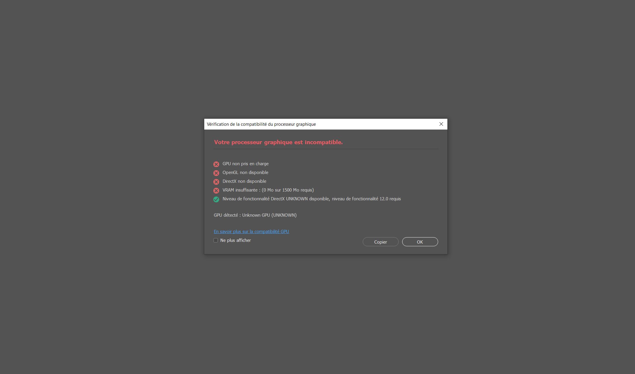Crash Photoshop erreur GPU malgré MAJ graphique - Adobe Community ...