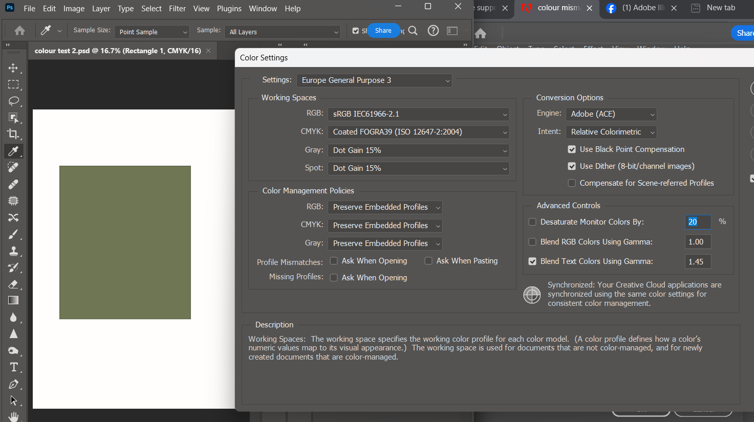 colour mismatch between illustrator & photoshop - Adobe Product ...