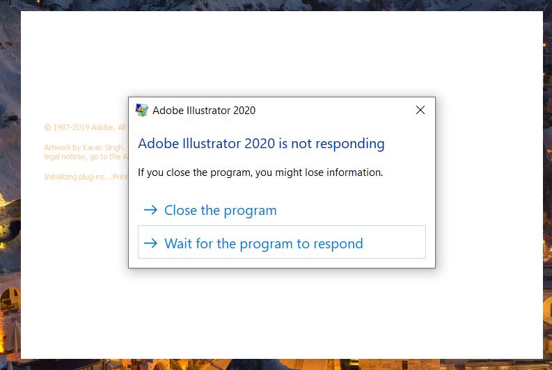 Illustrator 2020 24.1.1 Fails to load on Windows 1... - Adobe Product ...
