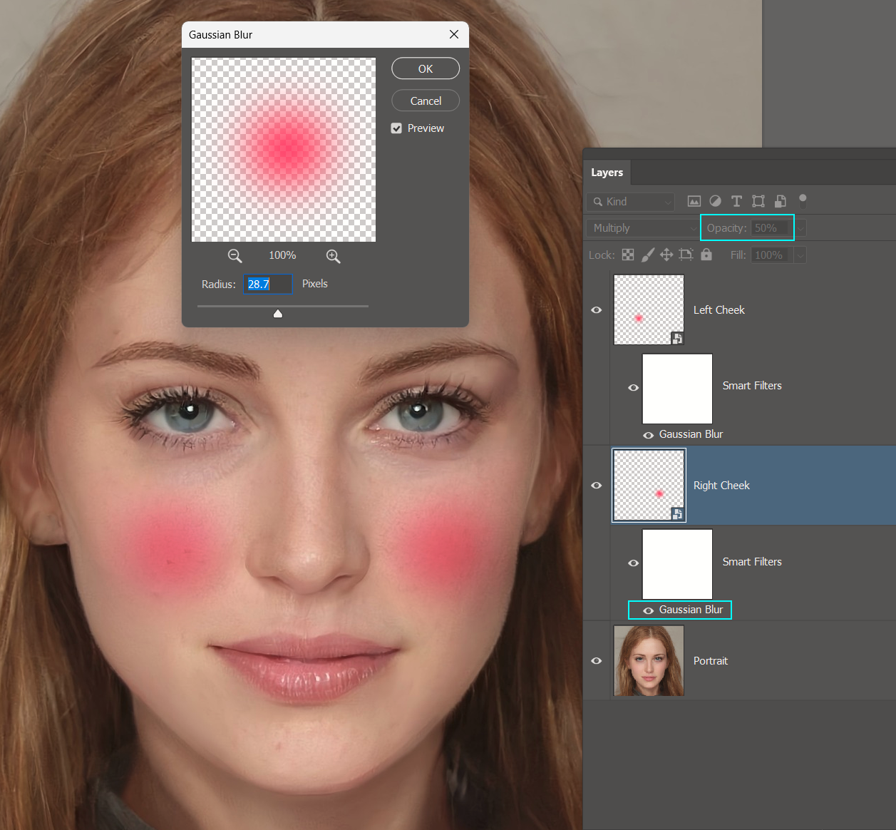 How to put blush on face in Photoshop? - Adobe Product Community - 14773170