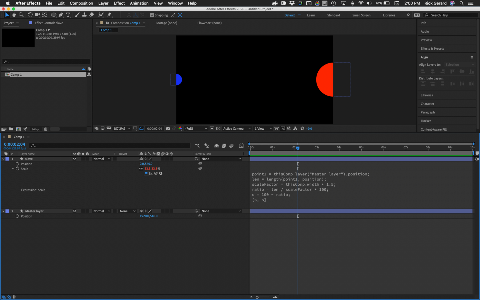 Solved: Scaling with expression and then parent/child - Adobe Community - 11006836