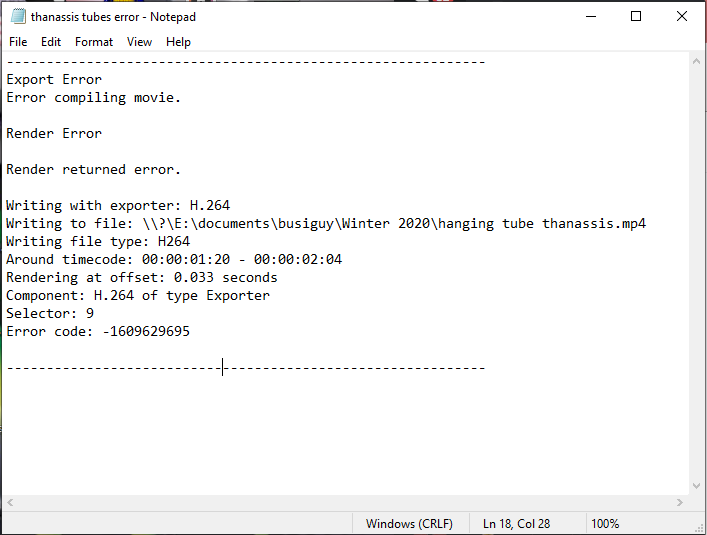 AME export error -1609629695 - Adobe Community - 11008710