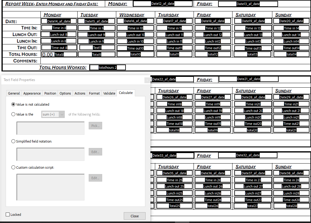 Solved: Timesheet Calculation PDF Form - Adobe Product Community - 14780530