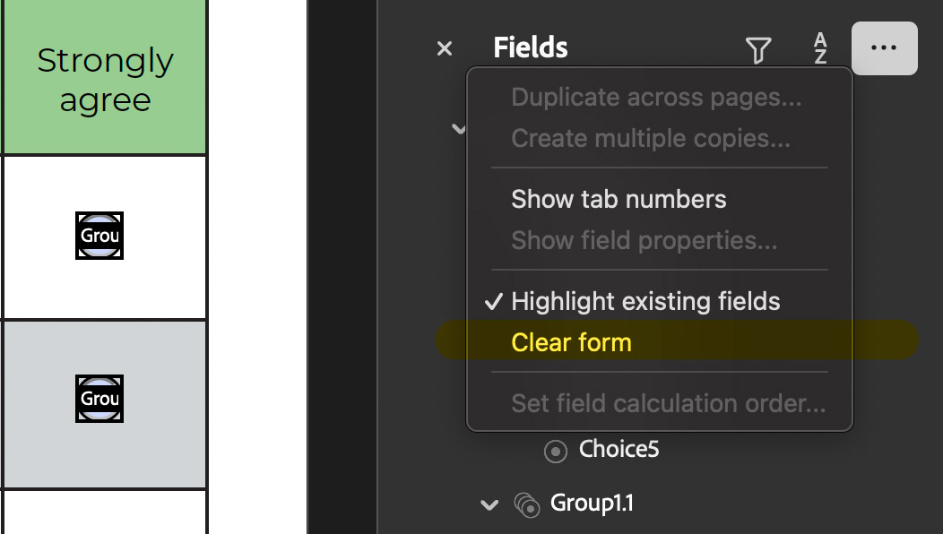 Solved: How do I clear a radio button? - Adobe Product Community - 8848754
