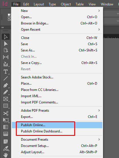Publish Online in InDesign - Adobe Community - 10640593