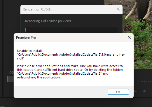 HEVC Codec error - Adobe Product Community - 14845401