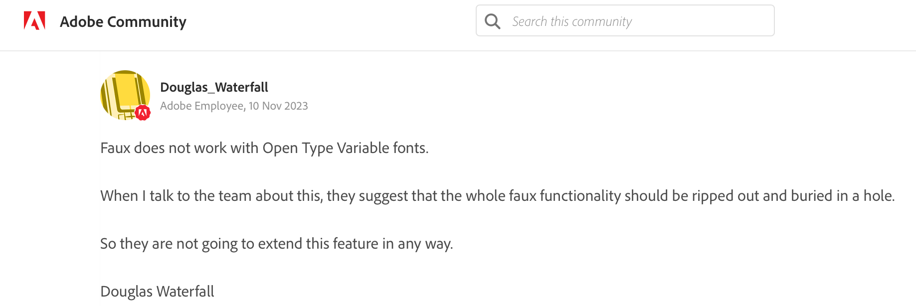 Faux Italic option disabled (greyed out) - as of P... - Adobe Community ...