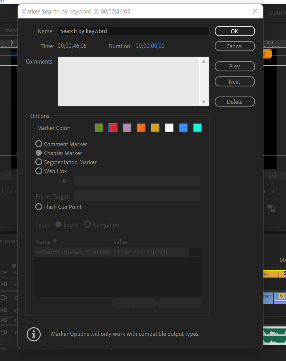 Chapter markers not appearing in Marker Panel - Adobe Product Community ...