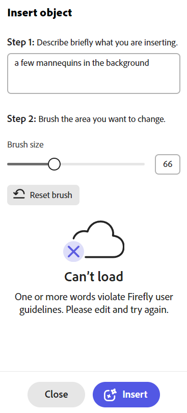 Solved: One of more words violate Firefly user guidelines ... - Adobe ...