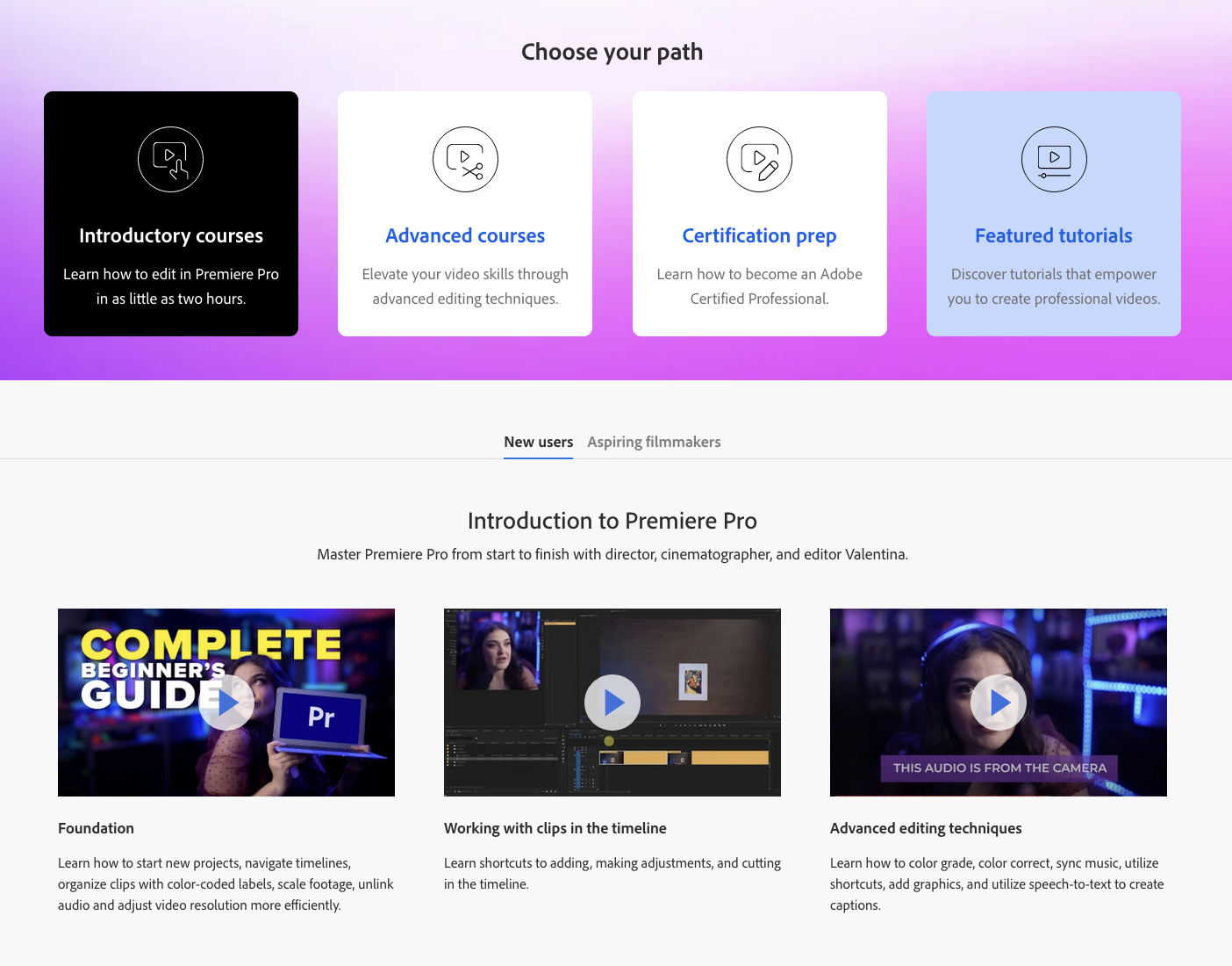 FAQ: Adobe Premiere Pro Training Hub - Adobe Product Community - 14889664