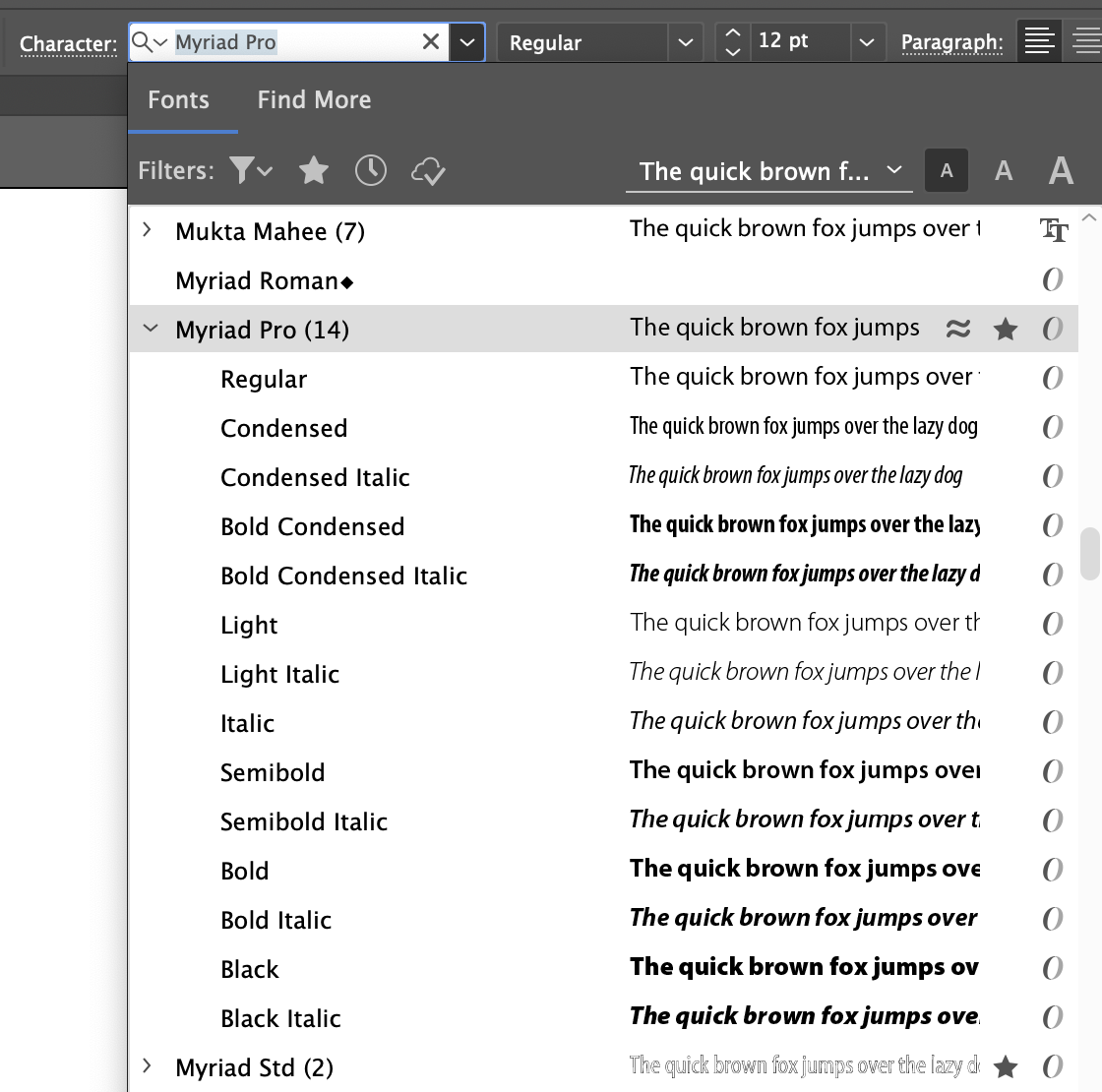 Myriad Pro Regular reverts to Myriad Roman - Adobe Product Community - 14892314