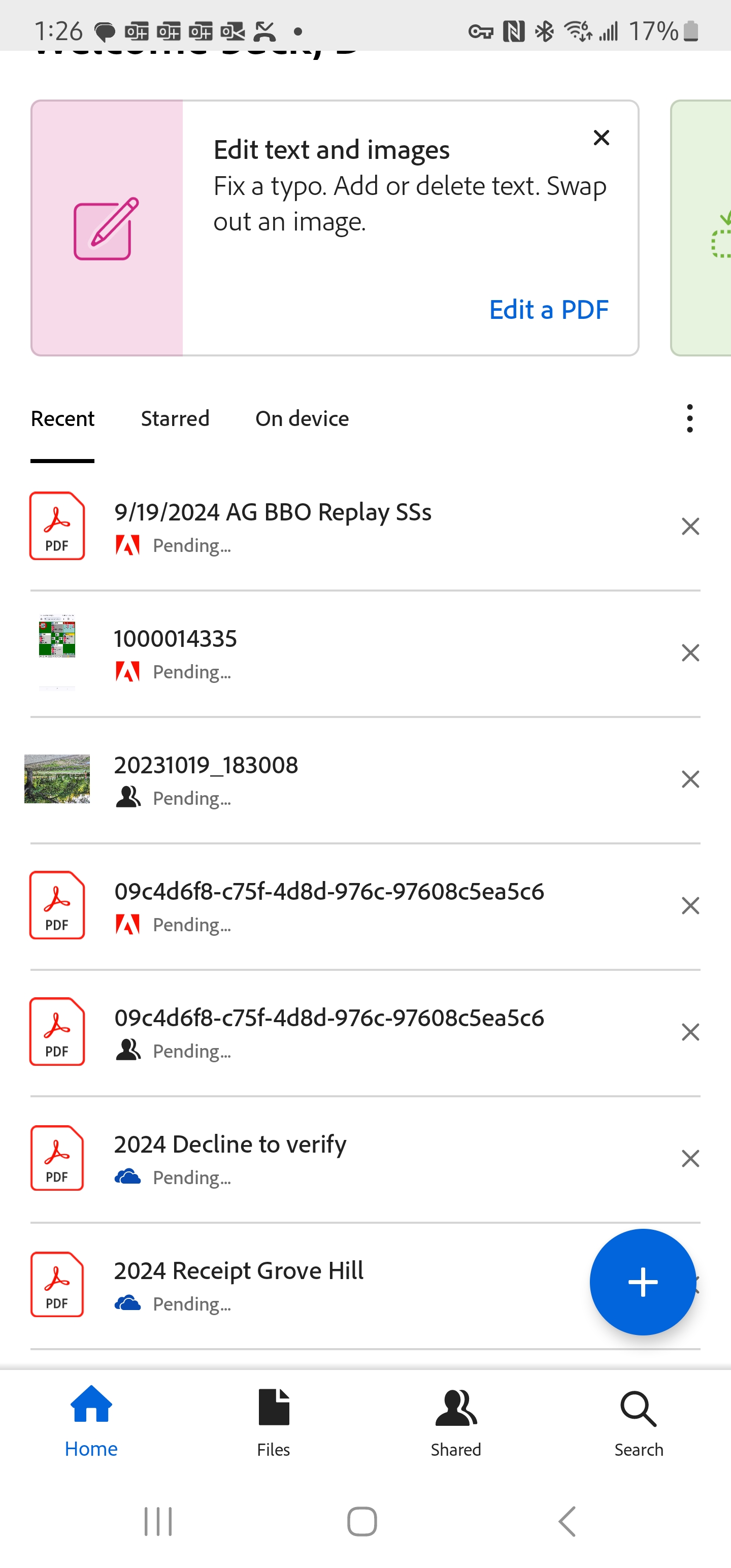 Files "pending" and "saving" - Adobe Product Community - 14900160