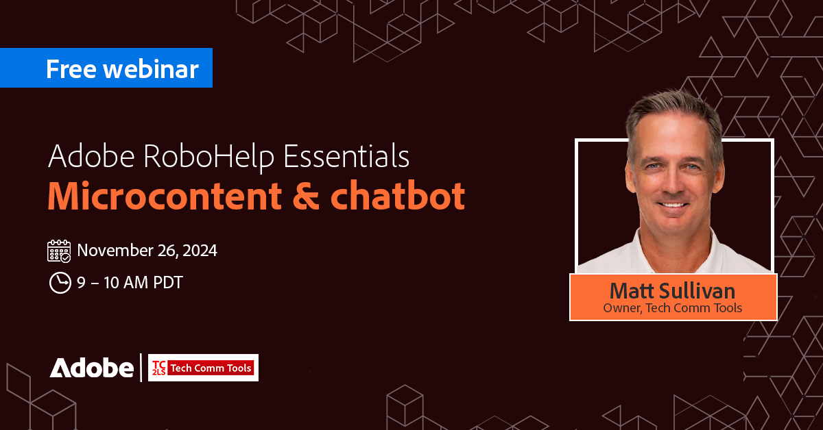 Adobe RoboHelp Essentials: Microcontent & chatbot - Adobe Product ...